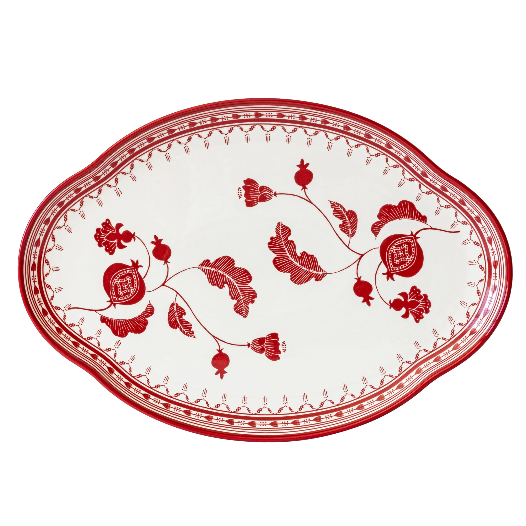 Sofia Home Red Stoneware Serve Platter - Walmart.com