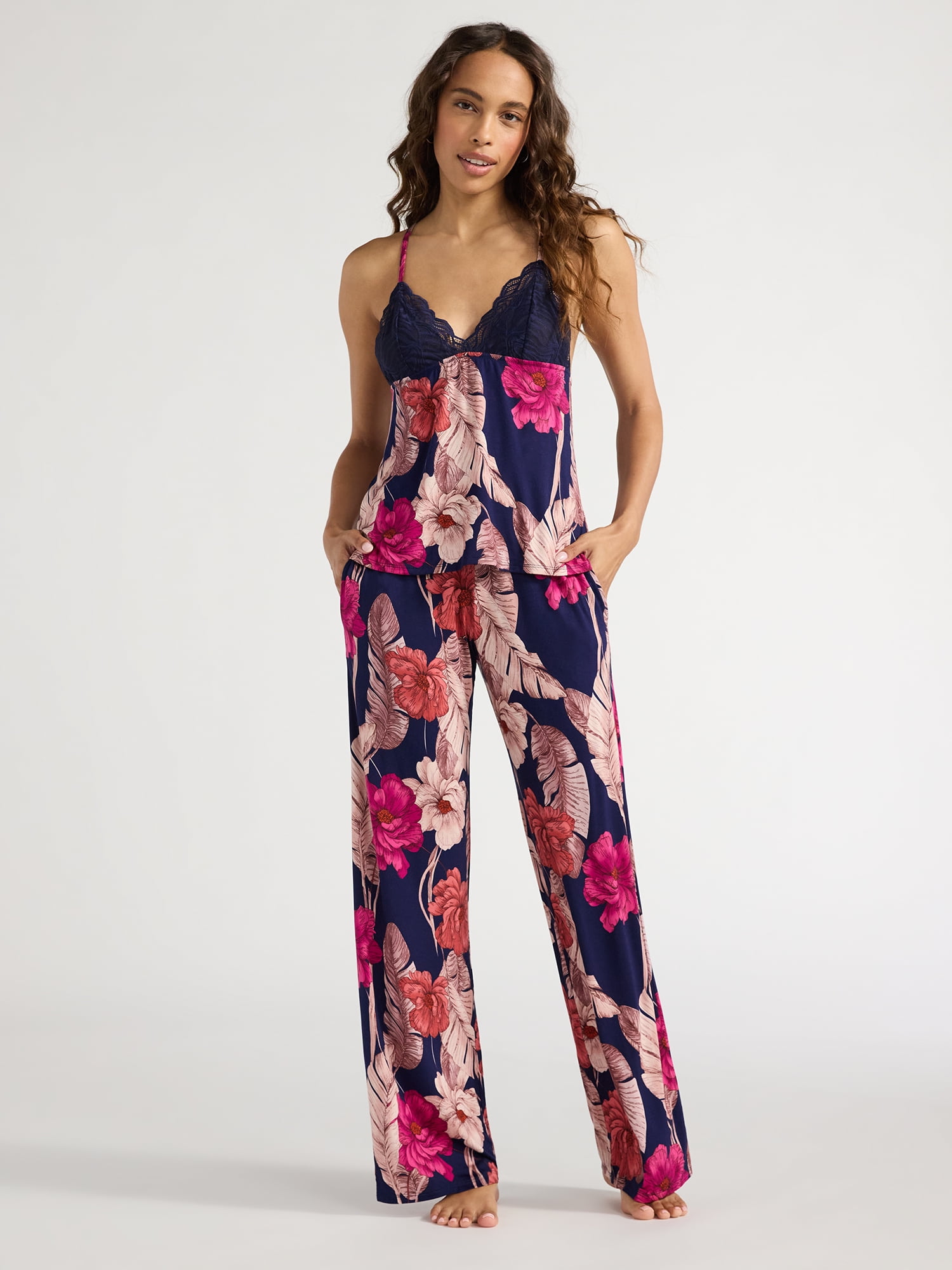 Sofia Intimates Women's Modal Cami and Pajama Pants Set, XS-3X ...