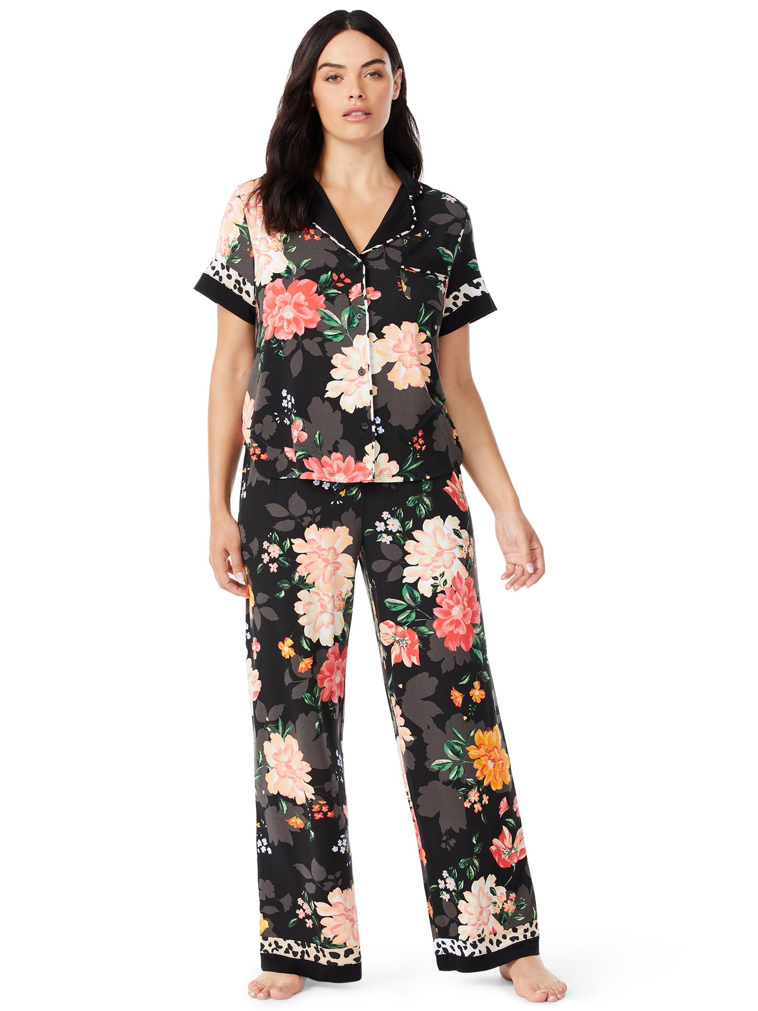 Sofia Intimates by Sofia Vergara Short Sleeve Collared Floral Printed ...