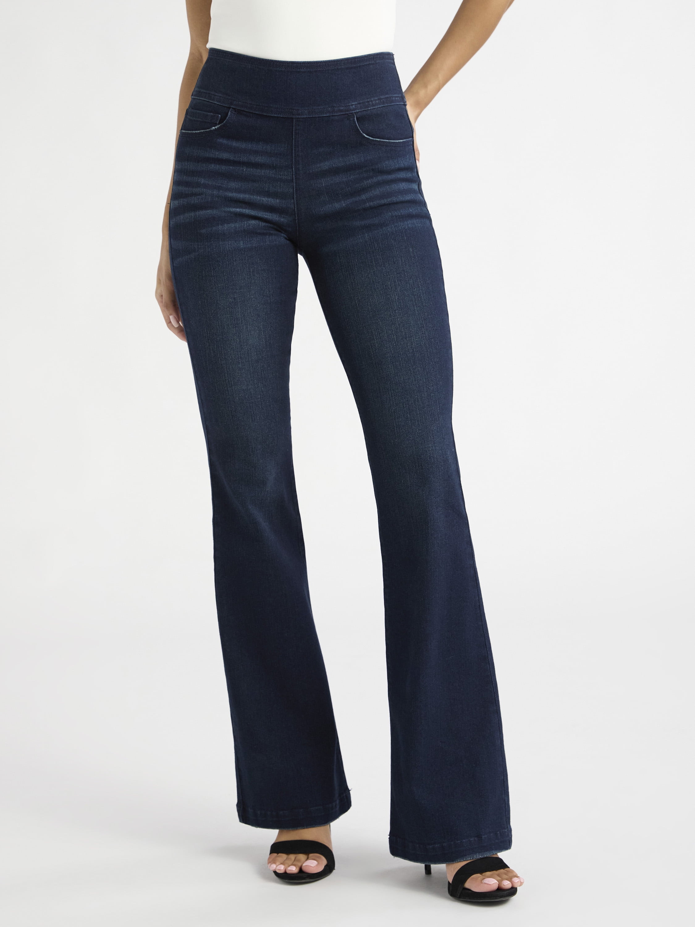 Sofia Jeans Women's Melisa Flare High Rise Pull On Jeans, Sizes 0-20 - Walmart.com