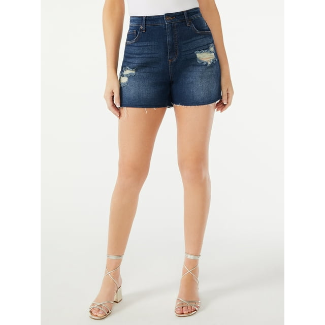 Sofia Jeans Women's Leona Curvy Midi High Rise Shorts - Walmart.com