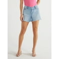 Sofia Jeans Women's Lila Mid Rise Frayed Hem Shorts, 5" Inseam, Sizes 2 ...