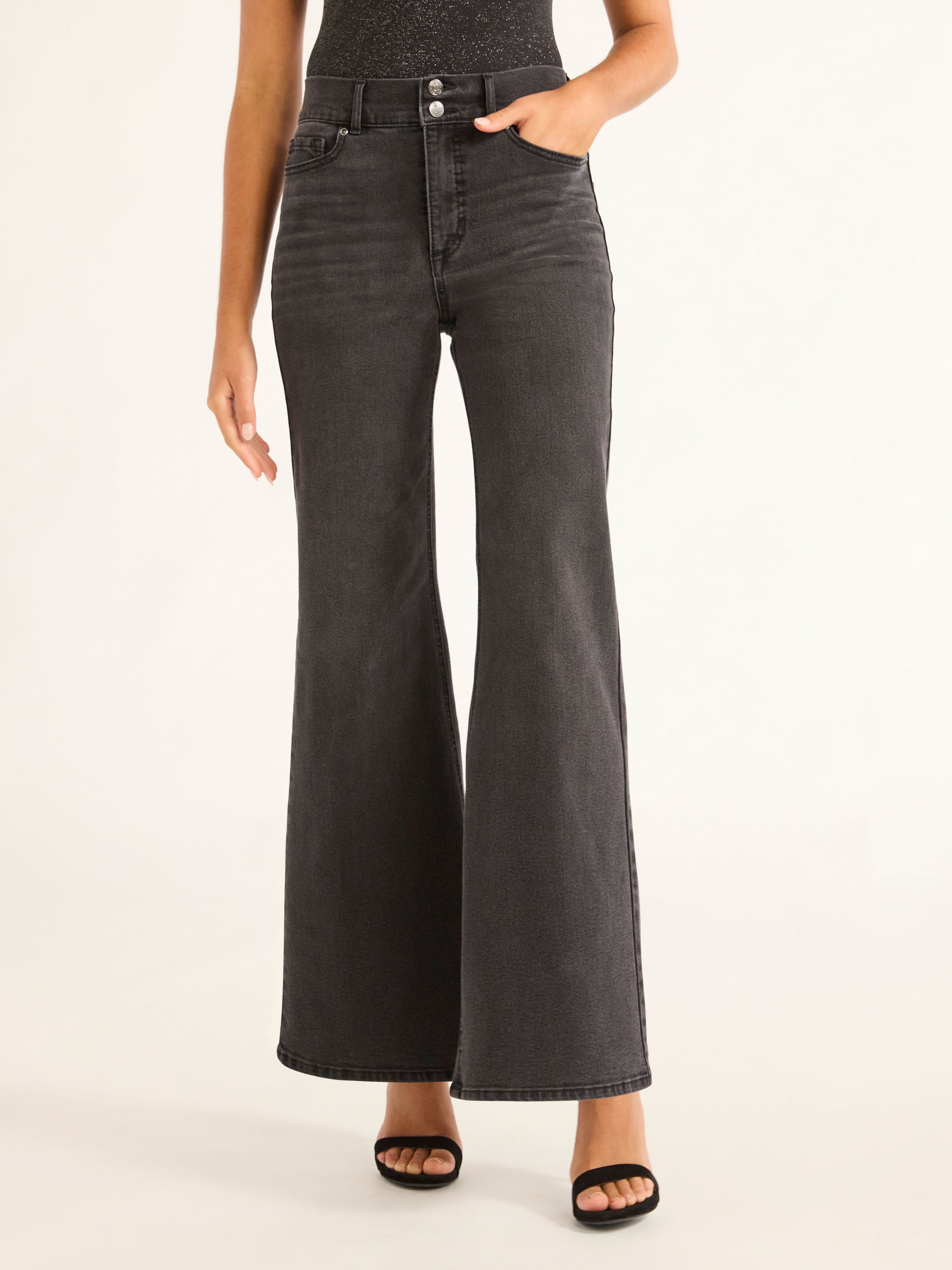 Sofia Jeans Women's Margot Wide Straight High Rise Jeans, 32.5" Inseam ...