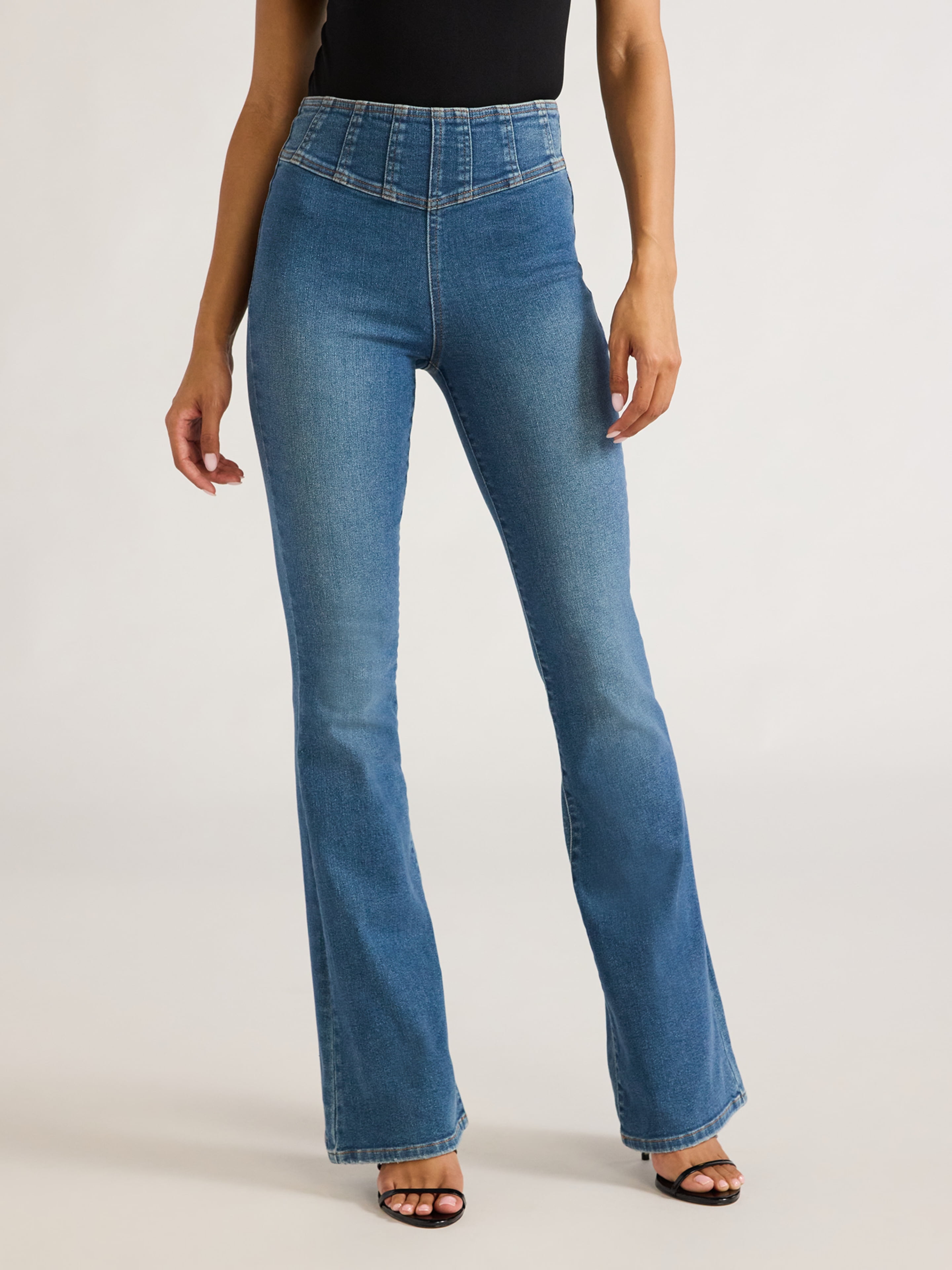 Sofia Jeans Women's Melisa Flare Super High Rise Curve Corset Jeans, 32 ...