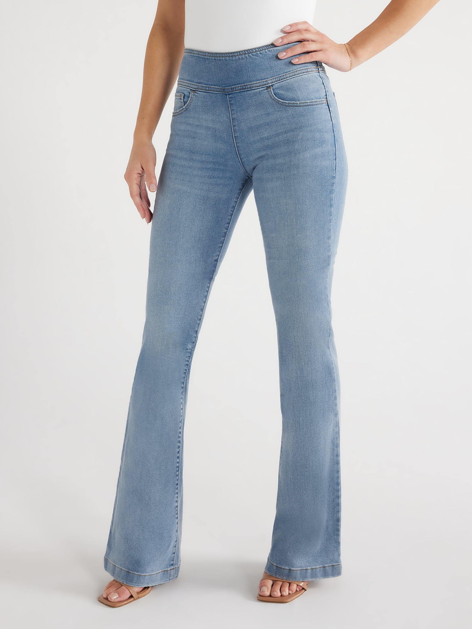 Sofia Jeans Women's Melissa Flare Pull On High Rise Jeans, 33.5" Inseam ...