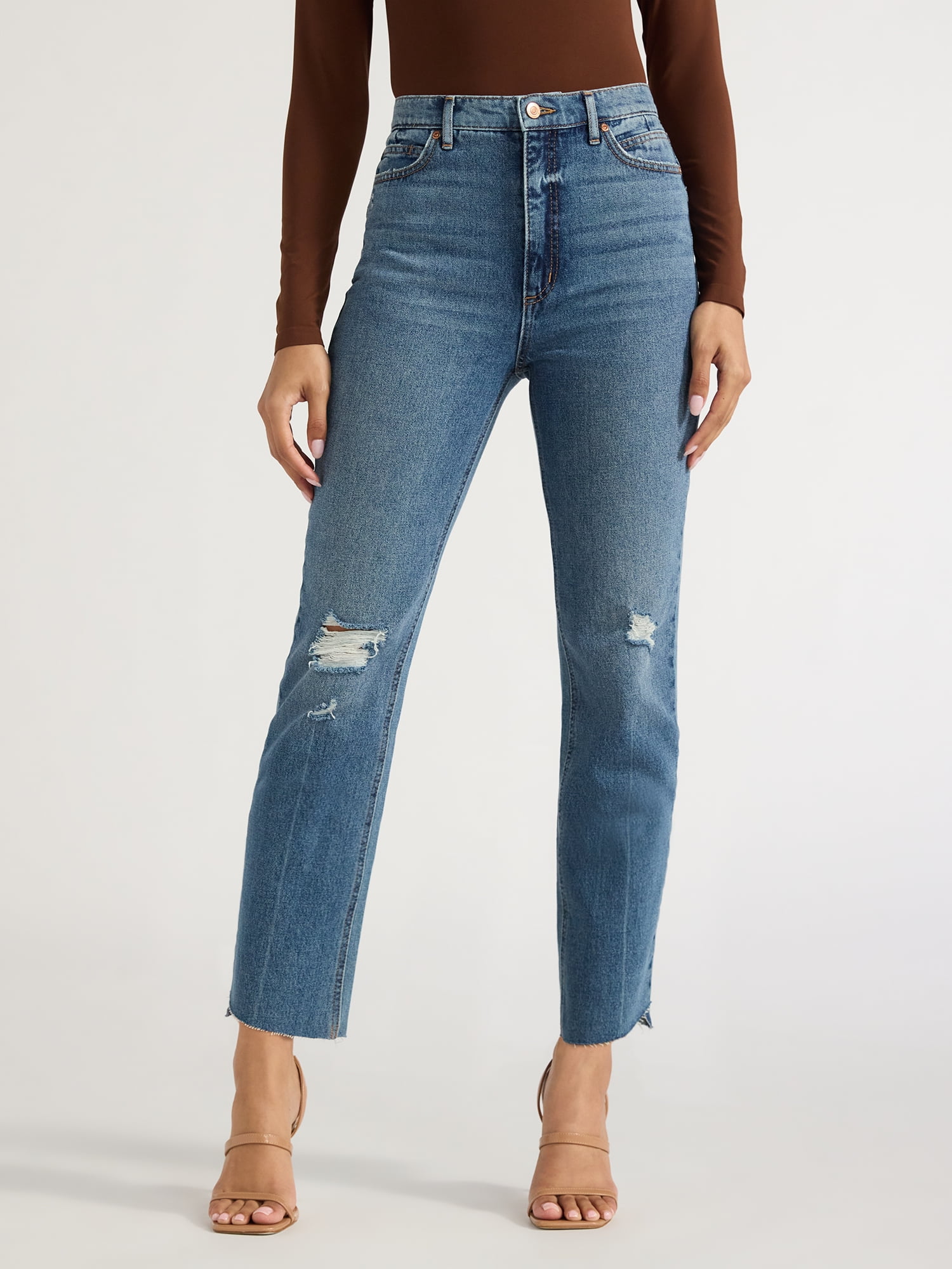 Sofia Jeans Paloma Slim Straight Super High Rise Jeans - Walmart.com
