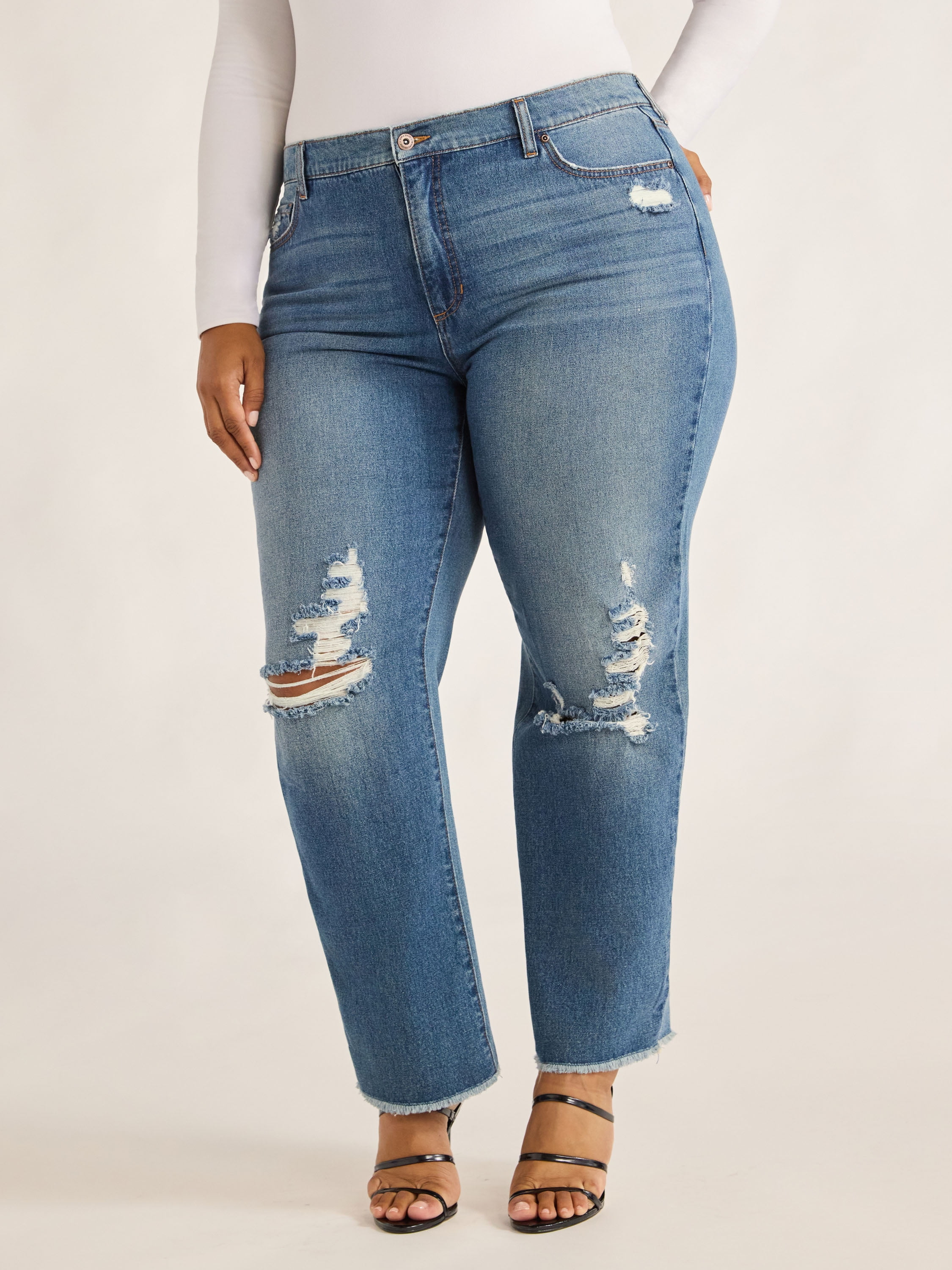 Sofia Jeans Women's Plus Size Beatrix Relaxed Boyfriend Mid Rise Jeans ...