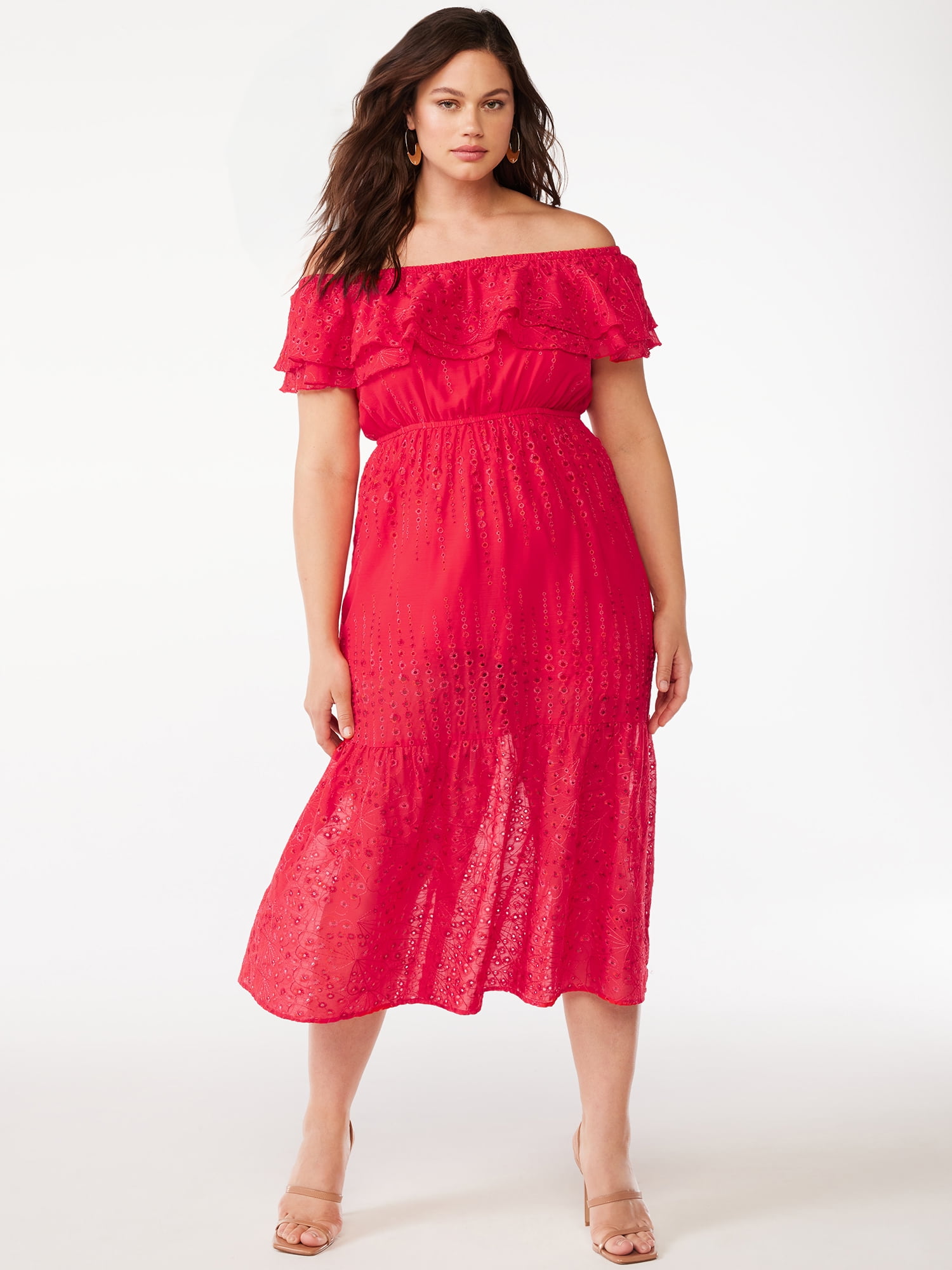 Sofia Jeans Women's Plus Size Convertible Eyelet Dress - Walmart.com