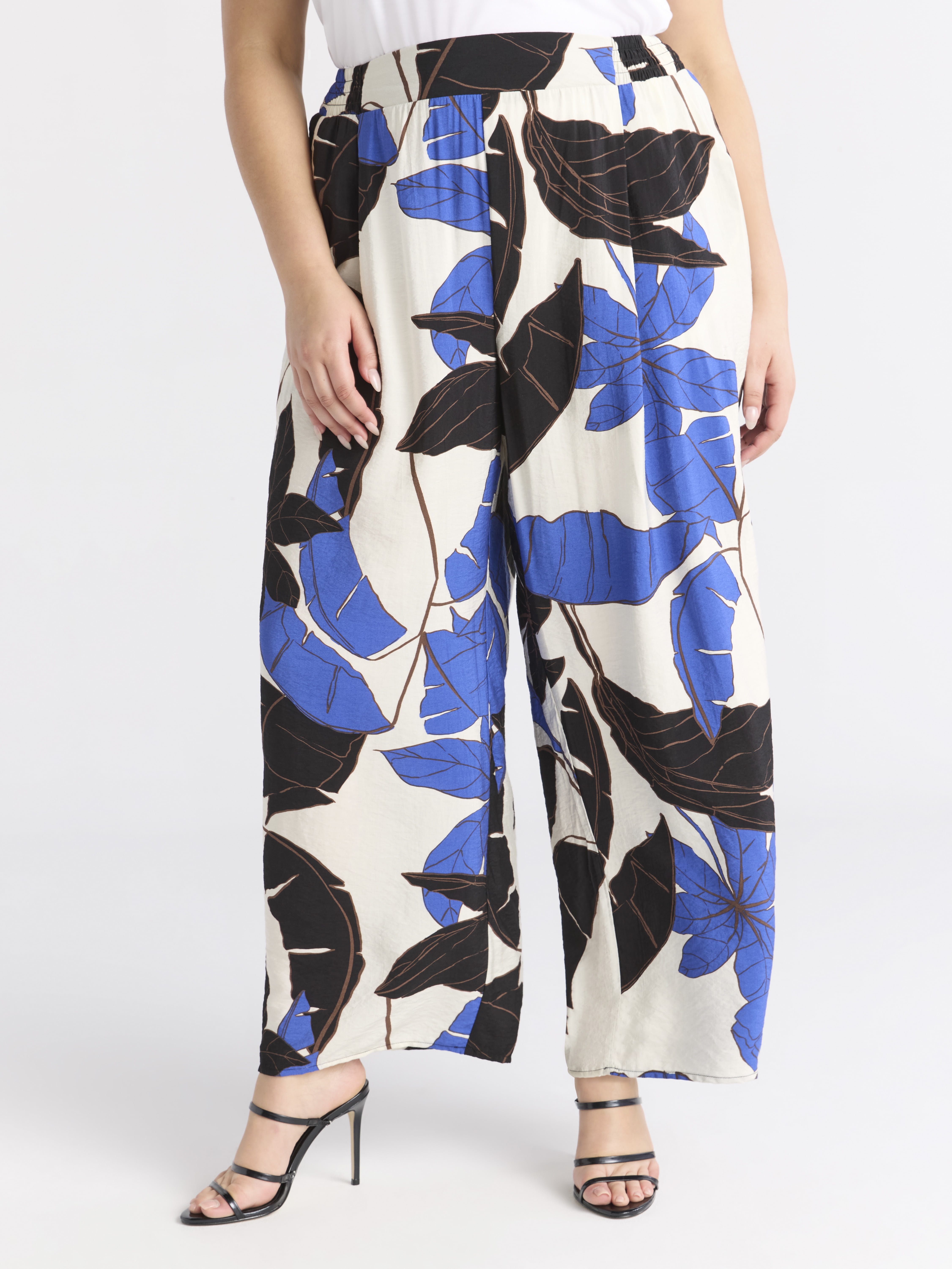 Sofia Jeans Women's and Women's Plus Drape Wide Leg Pants, 27" Inseam ...
