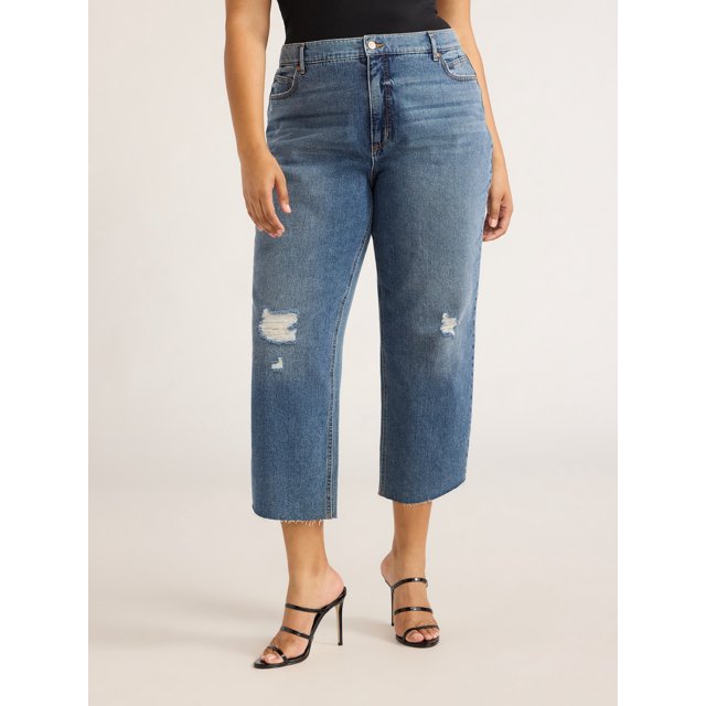 Sofia Jeans Women's Plus Size Lift and Sculpt Crop Slim Straight Super ...