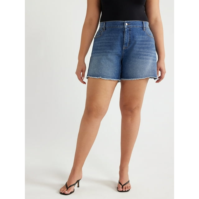 Sofia Jeans Women's Plus Size Lila Relaxed Mid Rise Frayed Hem Easy ...