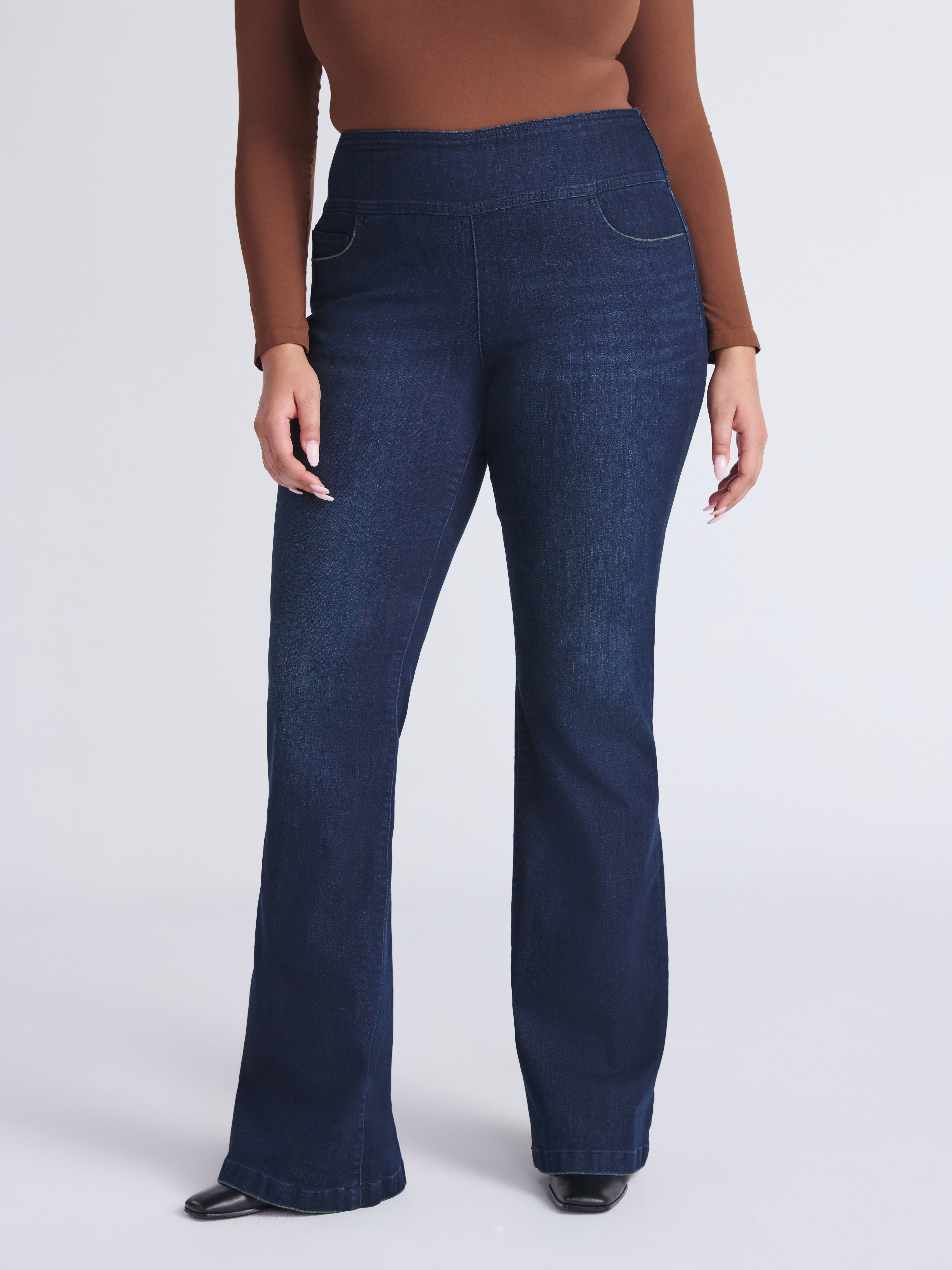 Sofia by Sofia Vergara Women's and Women's Plus Melisa Flare High Rise Pull On Jeans, 30.5", 32. ...