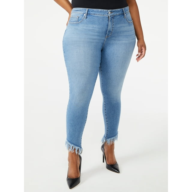Sofia Jeans Women's Plus Size Rosa Curvy Cha Cha Fringe Hem Ankle Jeans ...