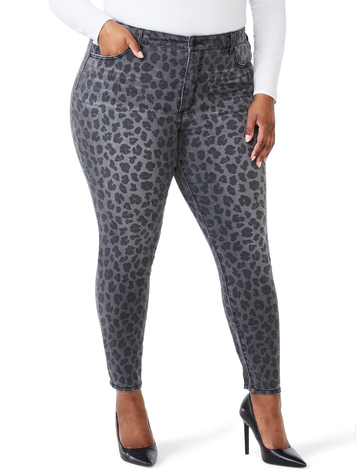 Sofia Jeans Women's Plus Size Rosa Curvy High-Rise Leopard Jeans ...