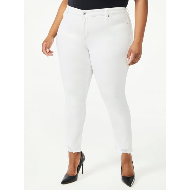 Sofia Jeans Women's Plus Size Rosa Curvy Ripped Hem Ankle Jeans ...