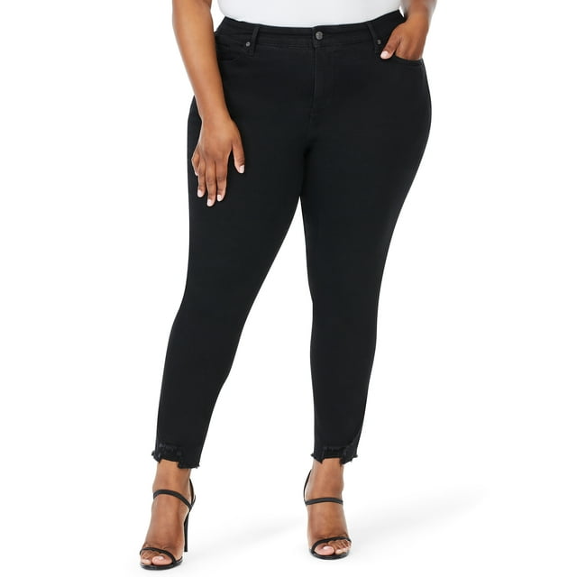 Sofia Jeans Women's Plus Size Rosa Curvy Ripped Hem High-Waist Ankle ...