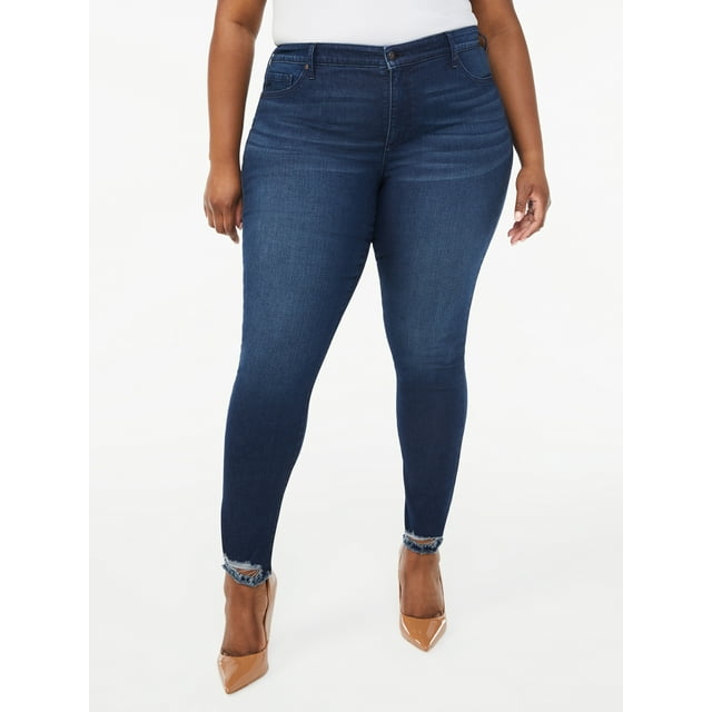 Sofia Jeans Women's Plus Size Rosa Curvy Ripped Hem High-Waist Ankle ...