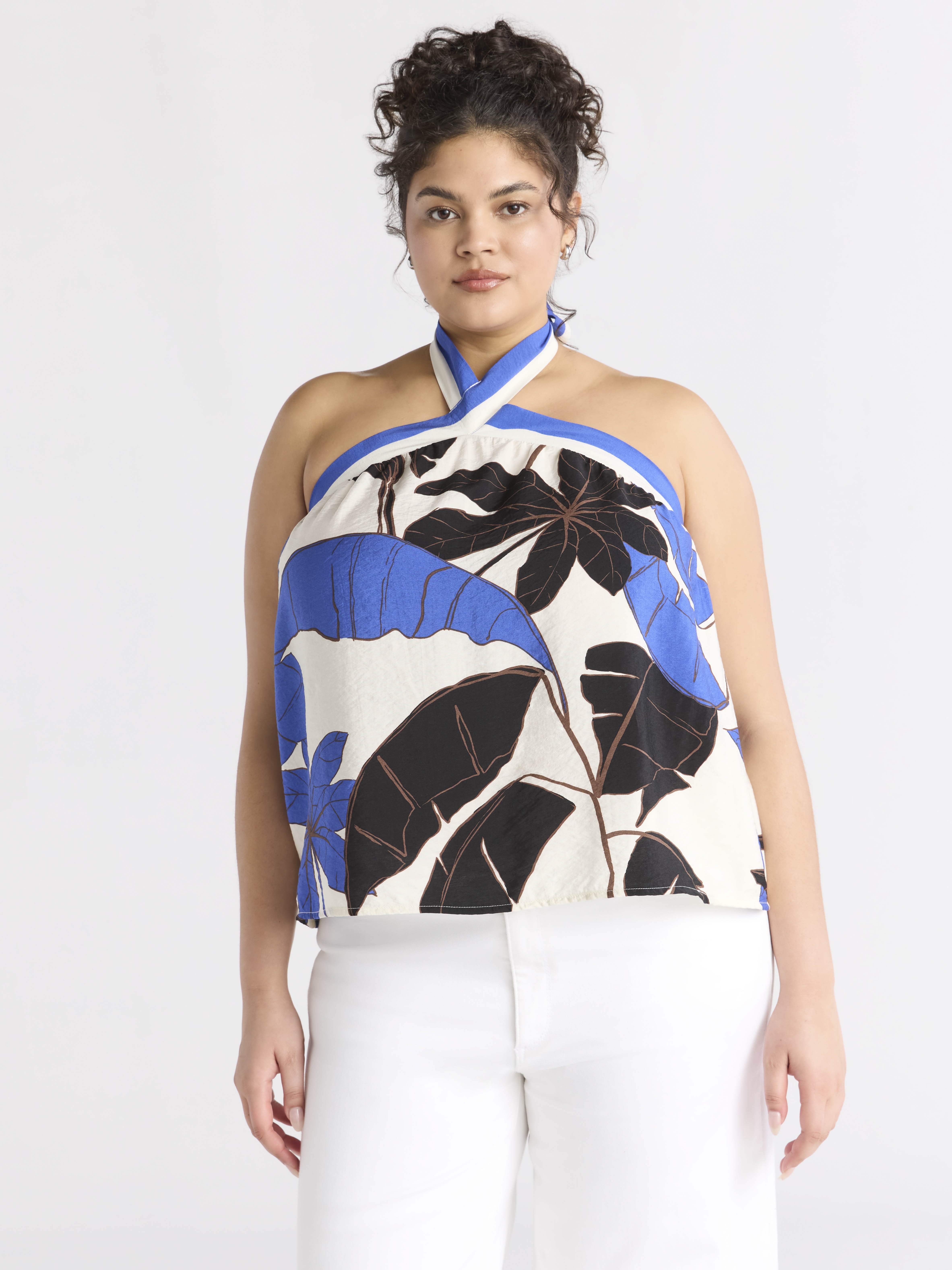 Sofia Jeans Women's and Women's Plus Tie Halter Top, Sizes XS-4X ...