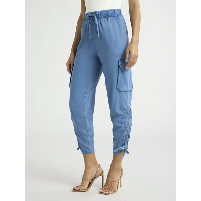Sofia Jeans Super High Rise Cargo Pants - Utility Style - Walmart.com