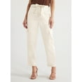 Sofia Jeans Women's Tapered High Rise Satin Cargo Pants, 27" Inseam ...