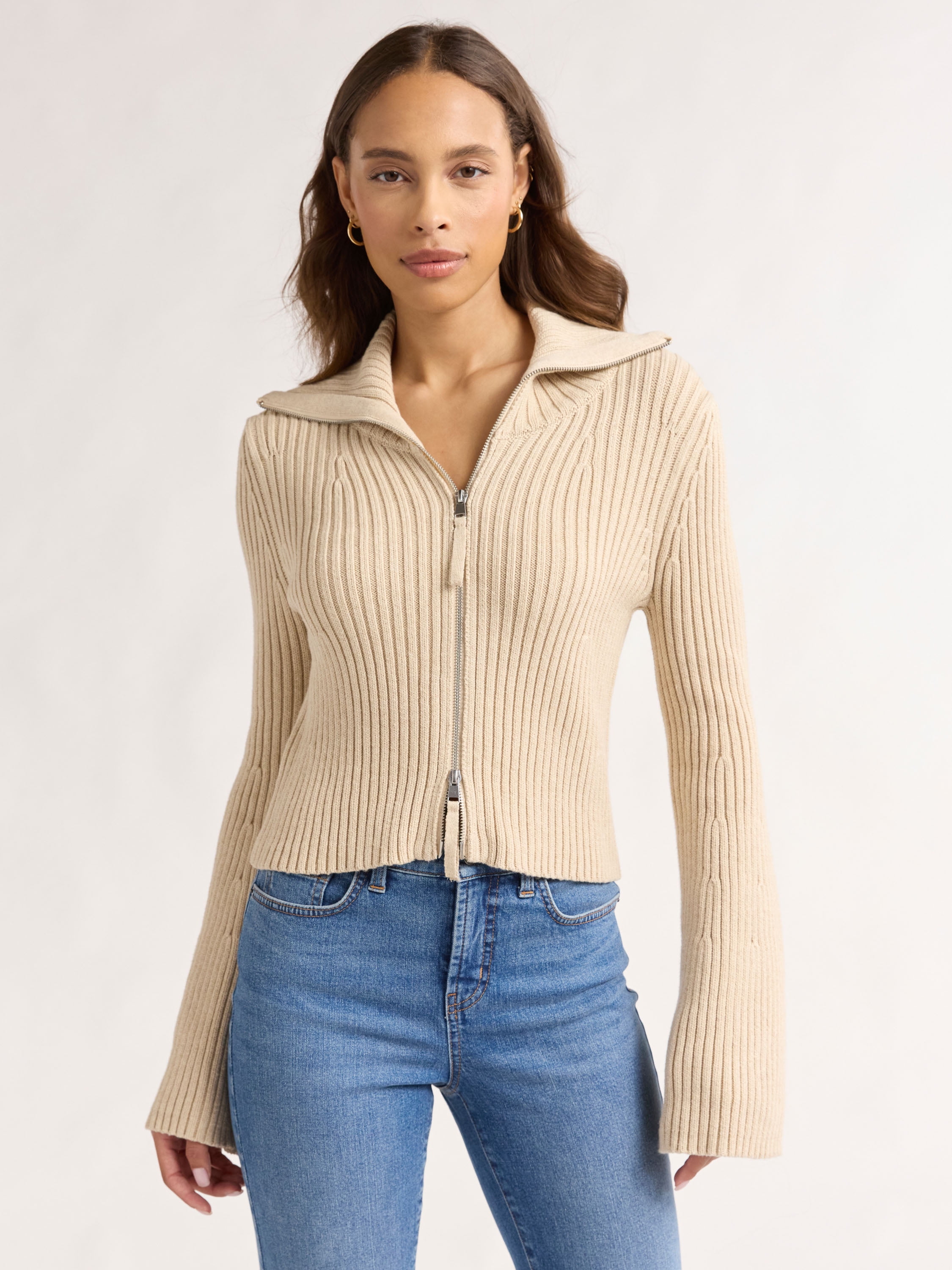 Sofia Jeans women's Wide Collar Zip Cardigan XXXL - Walmart.com