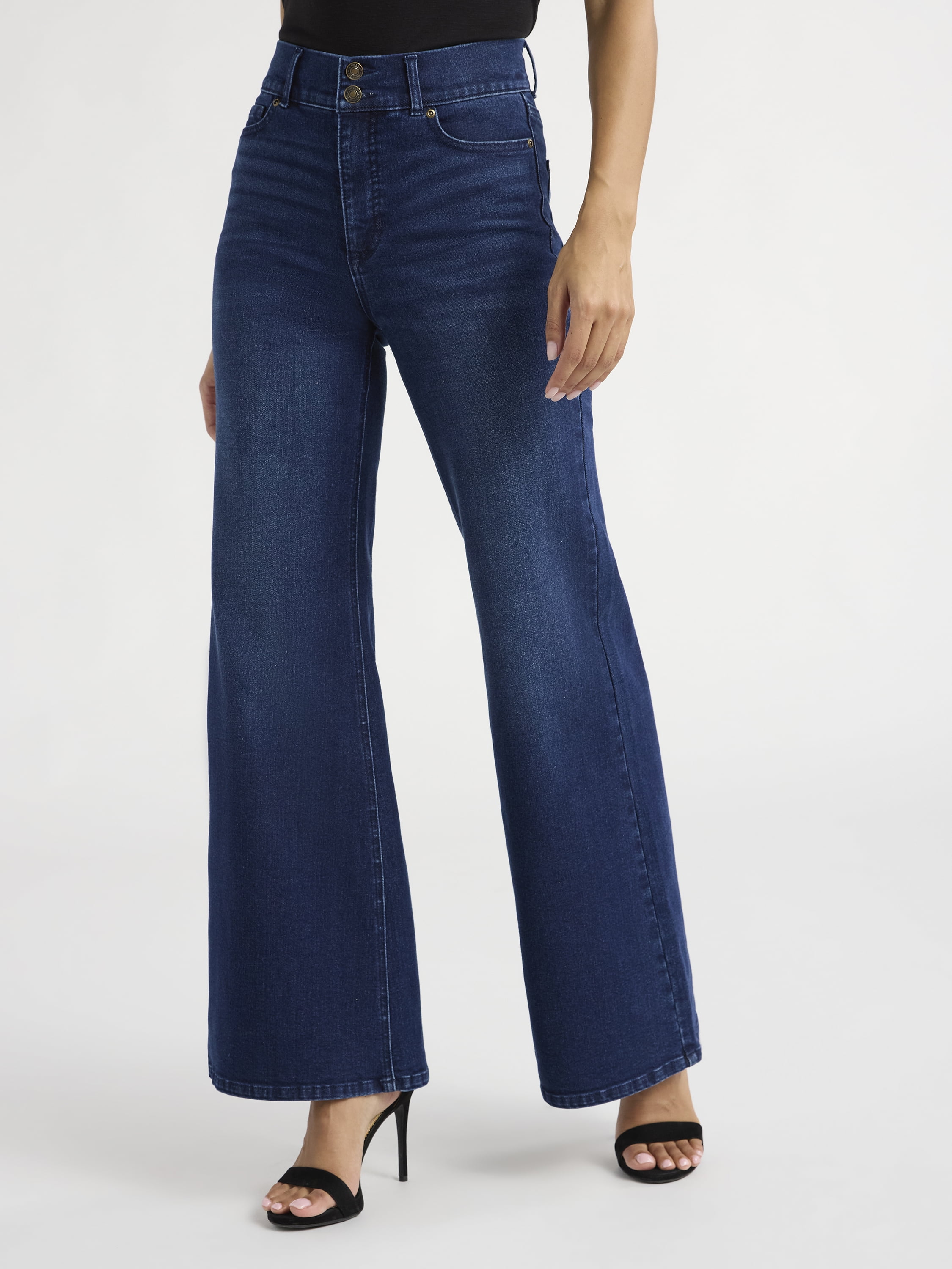 Sofia Jeans Women's and Women's Plus Margot Wide Leg High Rise Jeans ...