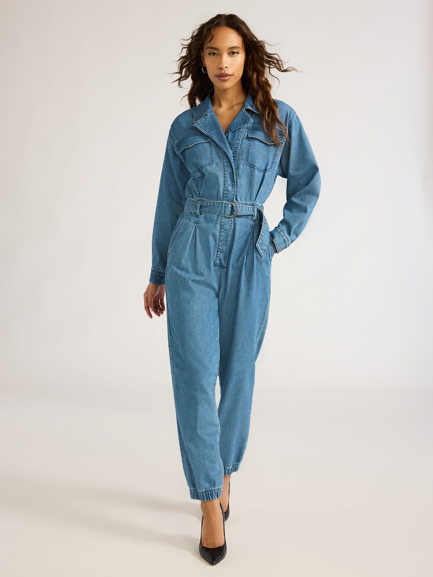 Sofia Jeans Utility Jumpsuit - women's Plus Size - Walmart.com