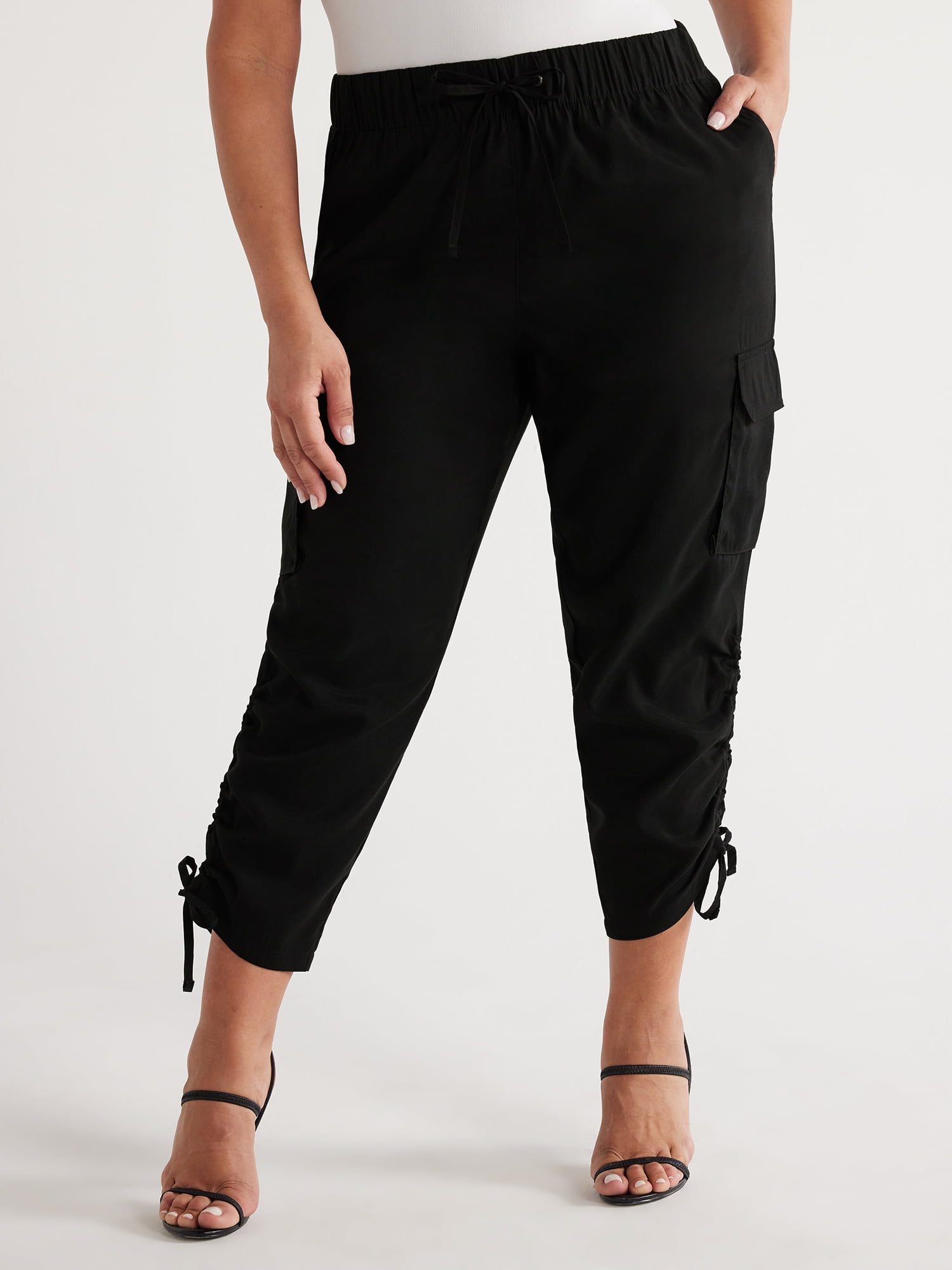 Sofia Jeans Women's and Women's Plus Super High Rise Luxe Cargo Pants ...