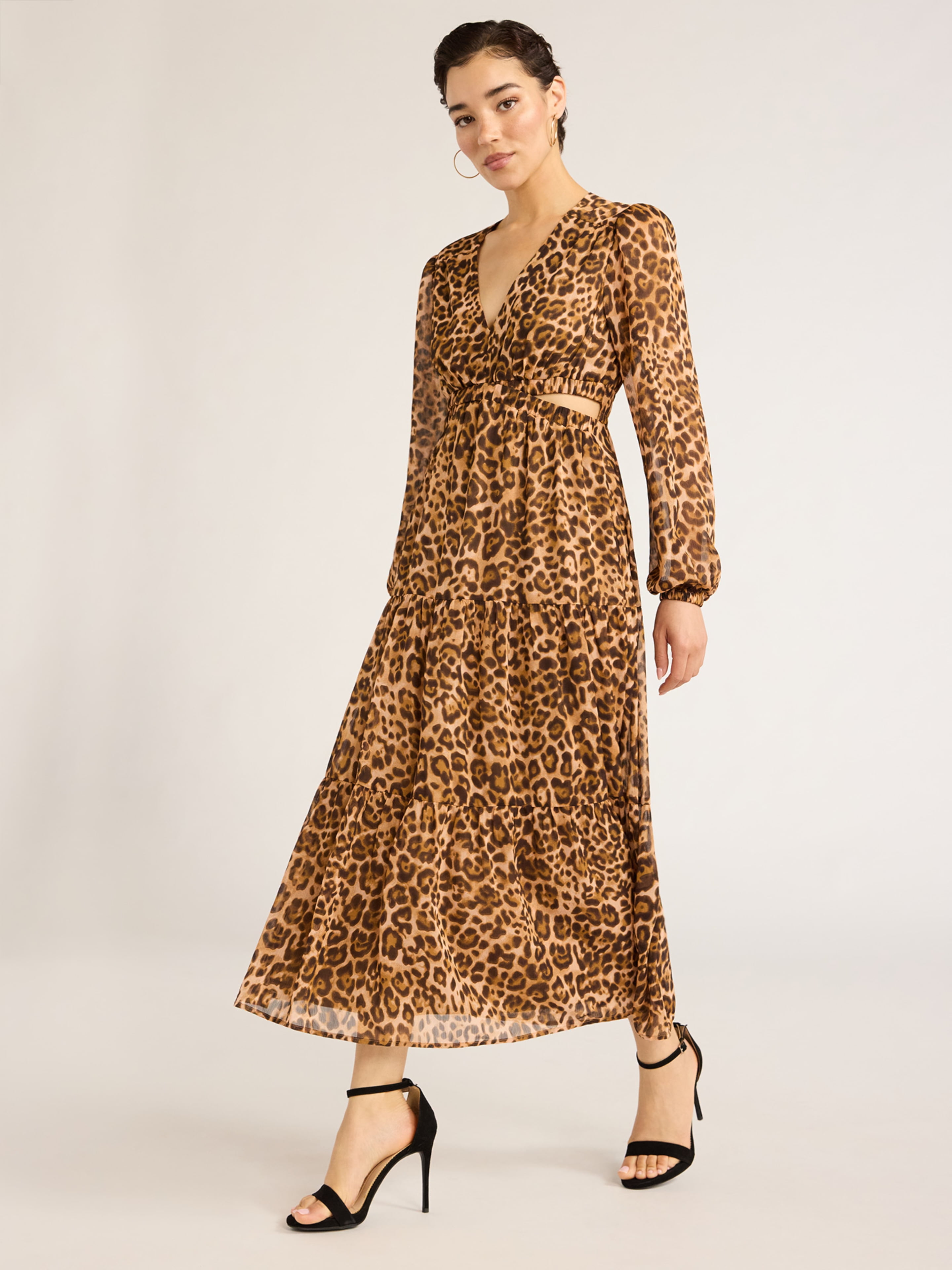 Sofia Jeans Women's and Women's Plus Size Cutout Maxi Dress with Long ...