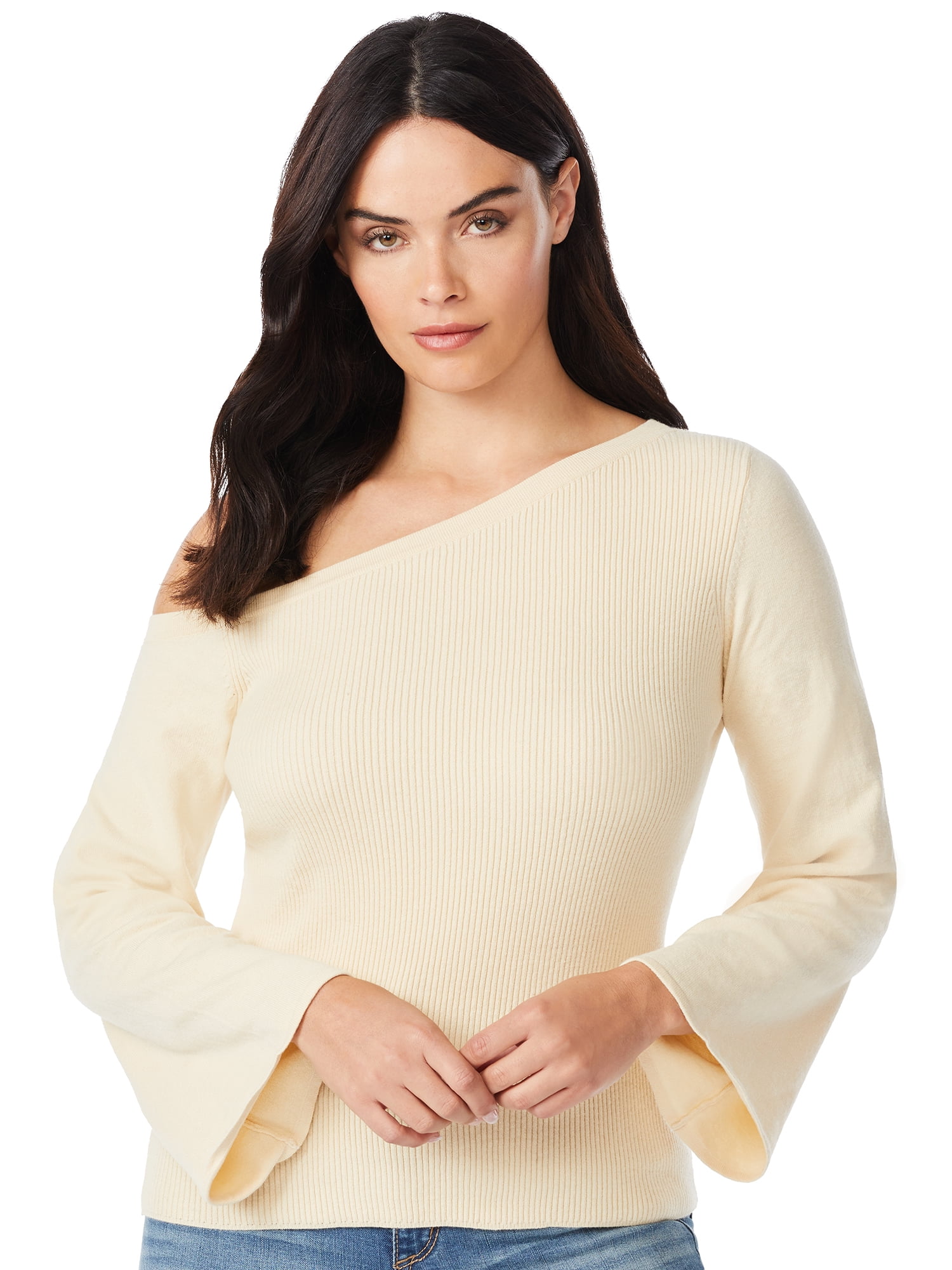 Sofia Jeans by Sofia Vergara Women's One-Shoulder Pullover Sweater ...