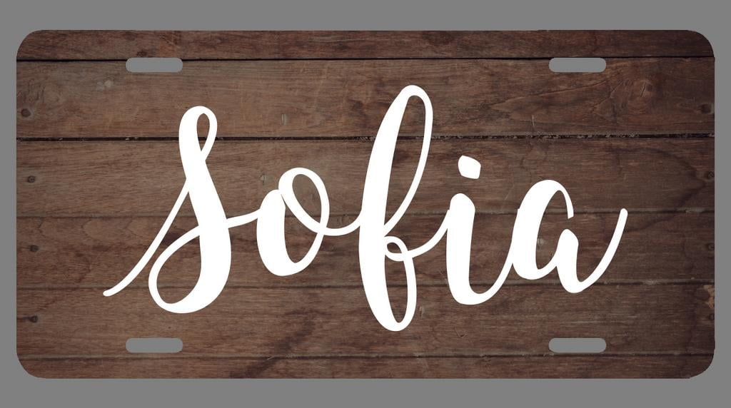 Sofia Name Wood Style License Plate Tag Vanity Novelty Metal | UV ...
