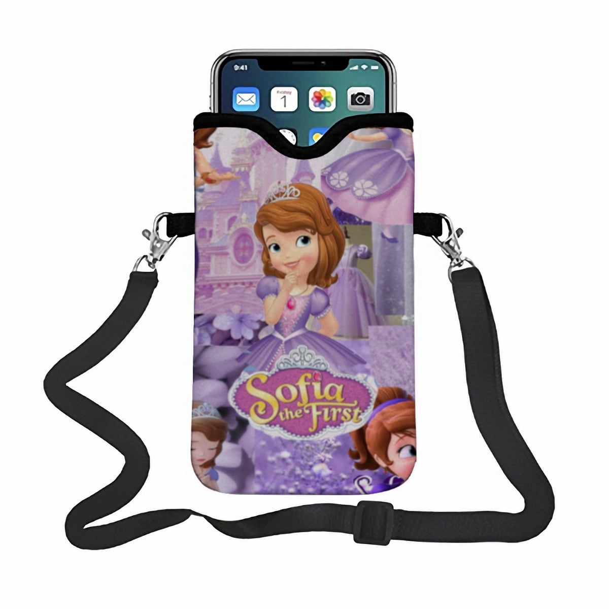 Sofia Princess phone satchel, featuring an adjustable strap small bag perfectly fitting most ...