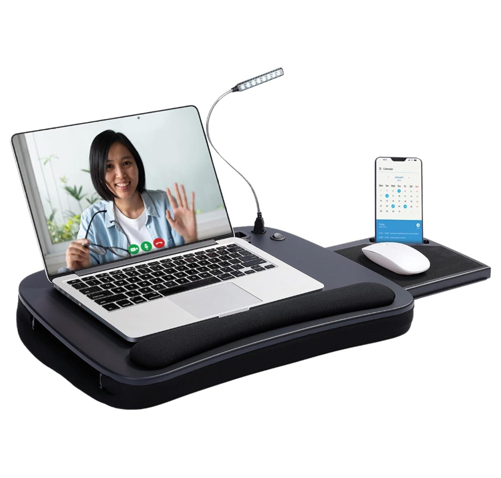 Sofia + Sam Multi Tasking Memory Foam Lap Desk with USB Light and Mouse ...