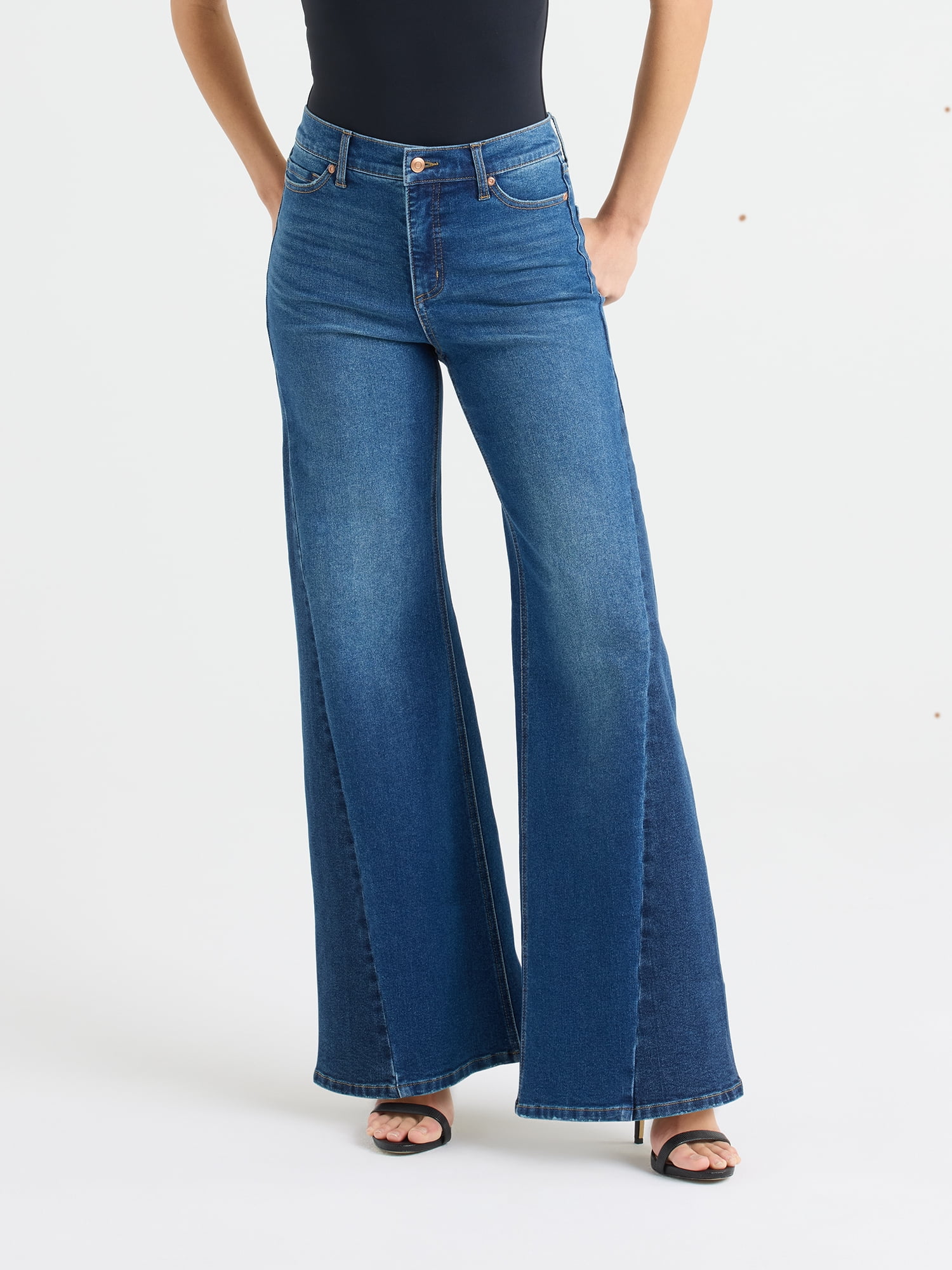 Sofia Vergara Women's Margot Seamed Wide Leg Average Jeans, Sizes 2-20 ...