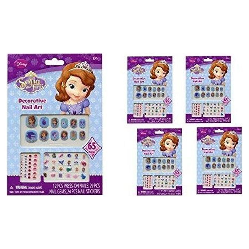 Sofia the First 65 pcs Decorative Nail Art Nail Stickers and Gems x 4 ...