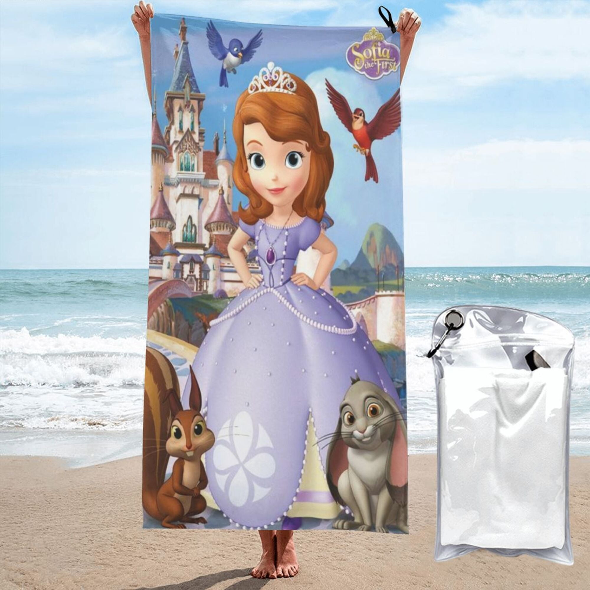 Sofia the First Cartoon quick drying bath towel Microfiber swimming beach towel for daily use 31 ...