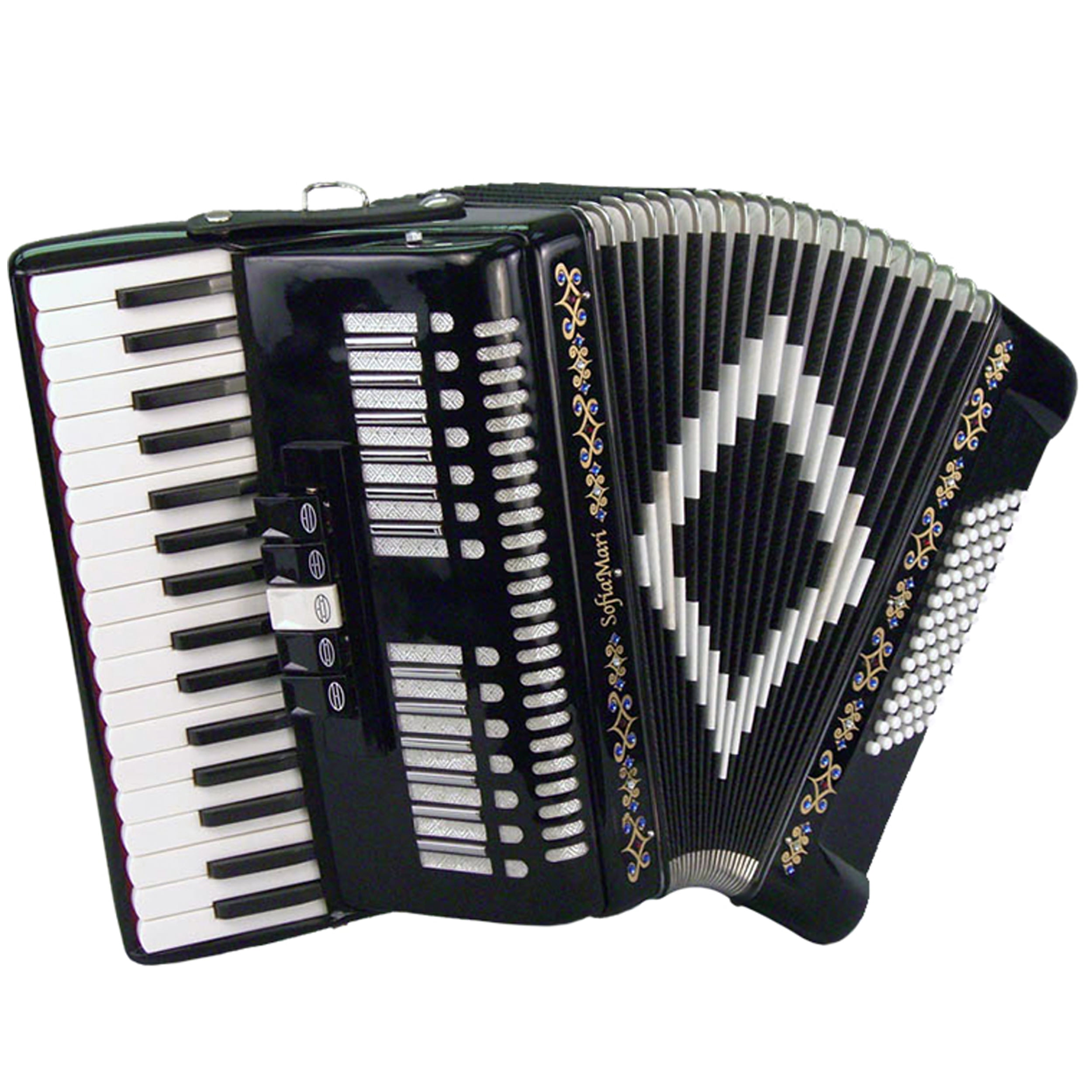 SofiaMari 34 Key 72 Bass Accordion with 5 Switches, New Grill Design ...
