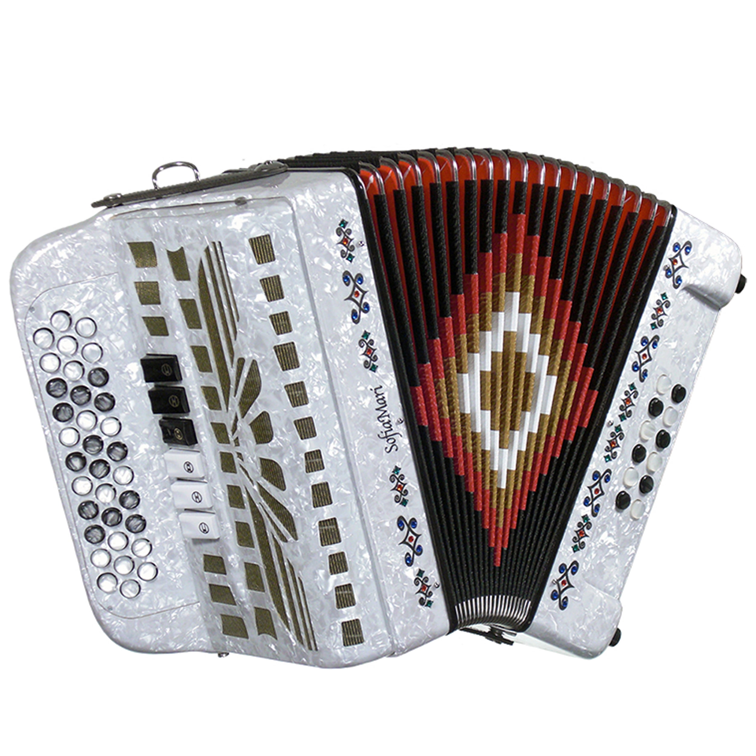Sofiamari Two Tone Button Accordion White Pearl FBE/EAD - Walmart.com