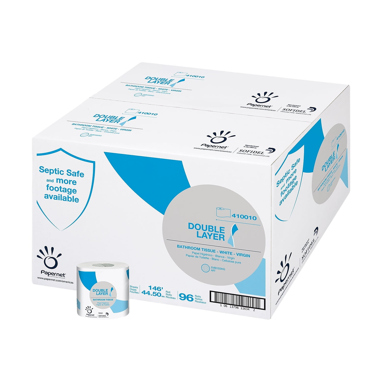 Papernet Bulk Bathroom Tissue, Pure Cellulose, 500 2-Ply Sheets, 96 ...