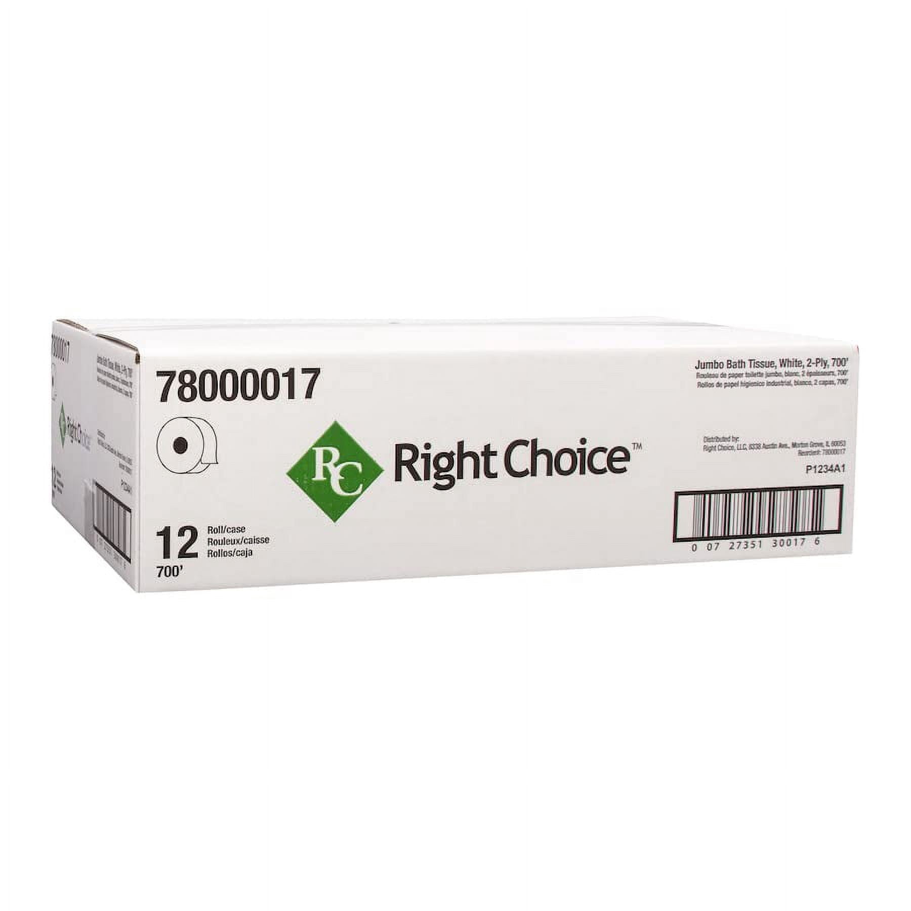Sofidel Right Choice White 2 Ply Jumbo Roll Towel Toilet Tissue, 9 x ...