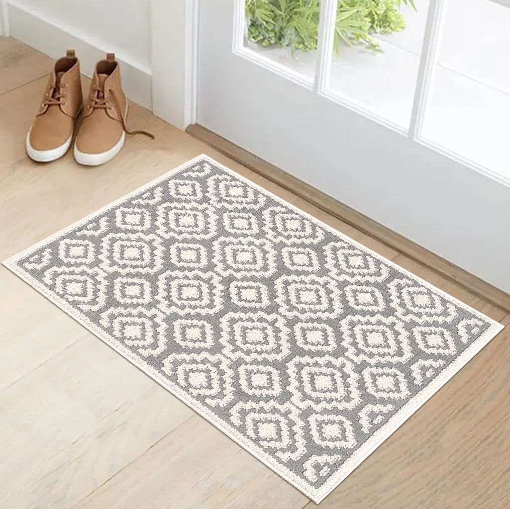Sofihas Modern Floral Design Door Mat Runner Set - 2 Piece Rug Mat Set ...