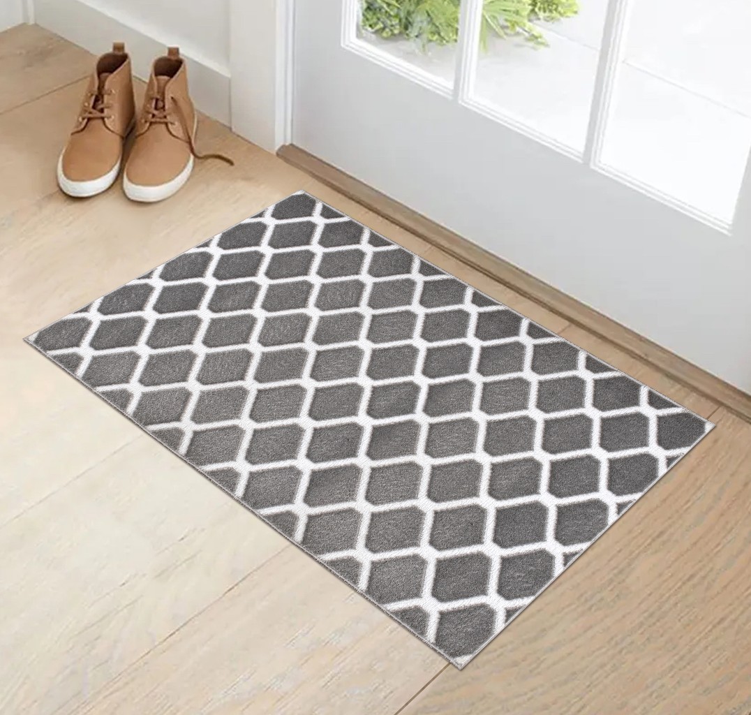 Sofihas Modern Floral Design Door Mat Runner Set - 2 Piece Rug Mat Set ...
