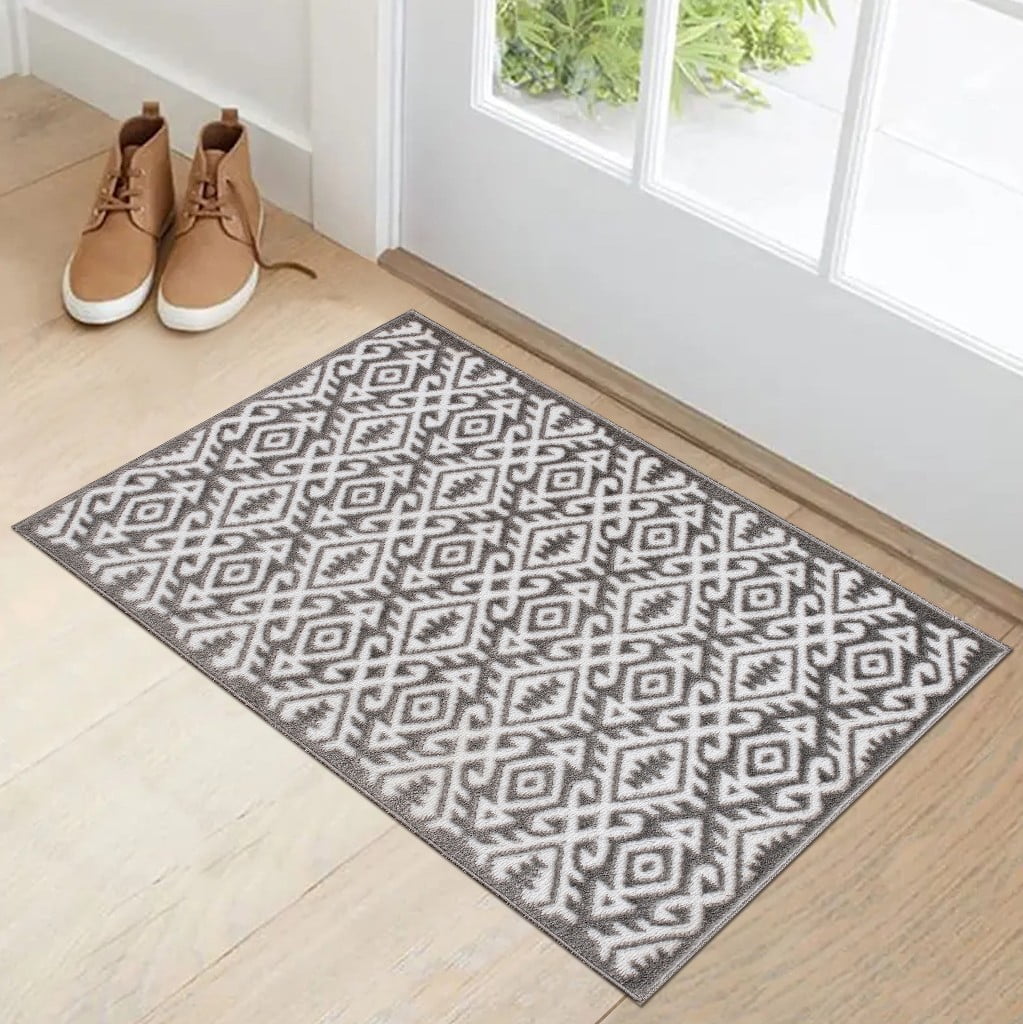 Sofihas Modern Floral Design Door Mat Runner Set - 2 Piece Rug Mat Set ...