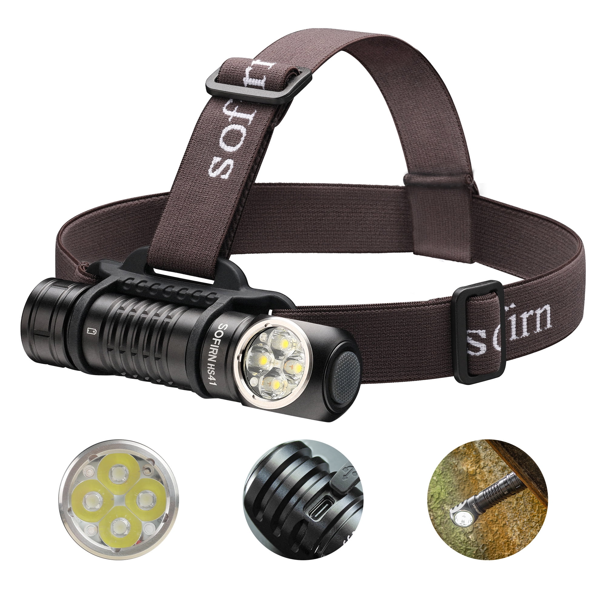Sofirn HS41 4000 Lumens Rechargeable Headlamp USB C Right Angle ...