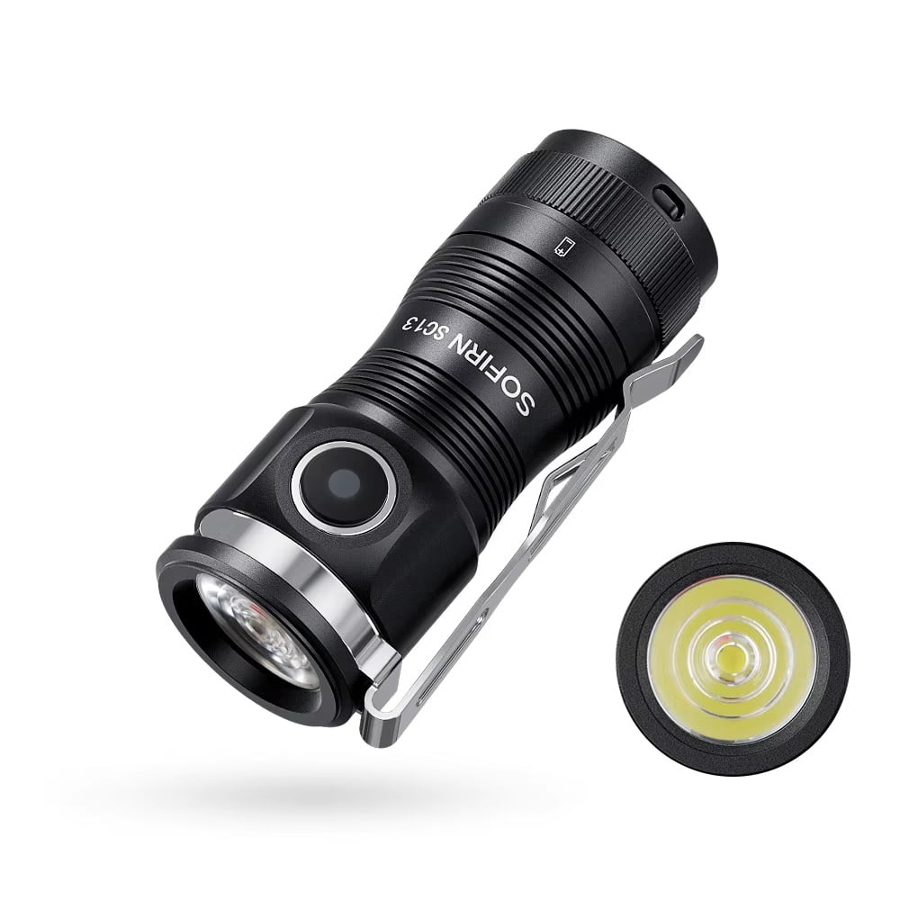 Sofirn SC13 1300 Lumens Mini Flashlight USB-C Rechargeable, 519A 5000K ...