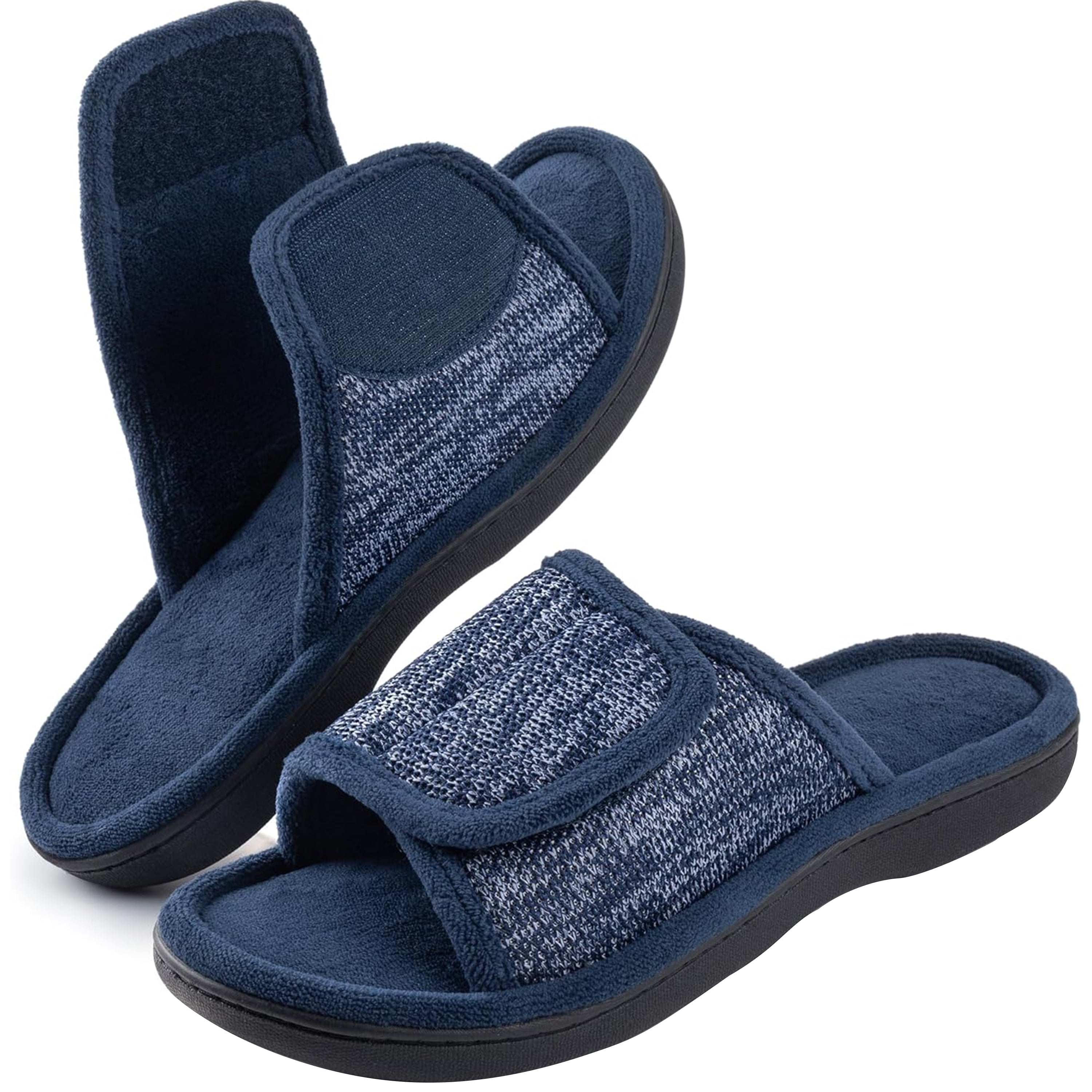 Sofora by RockDoves Men's Adjustable Wrap Memory Foam Slide Slipper ...