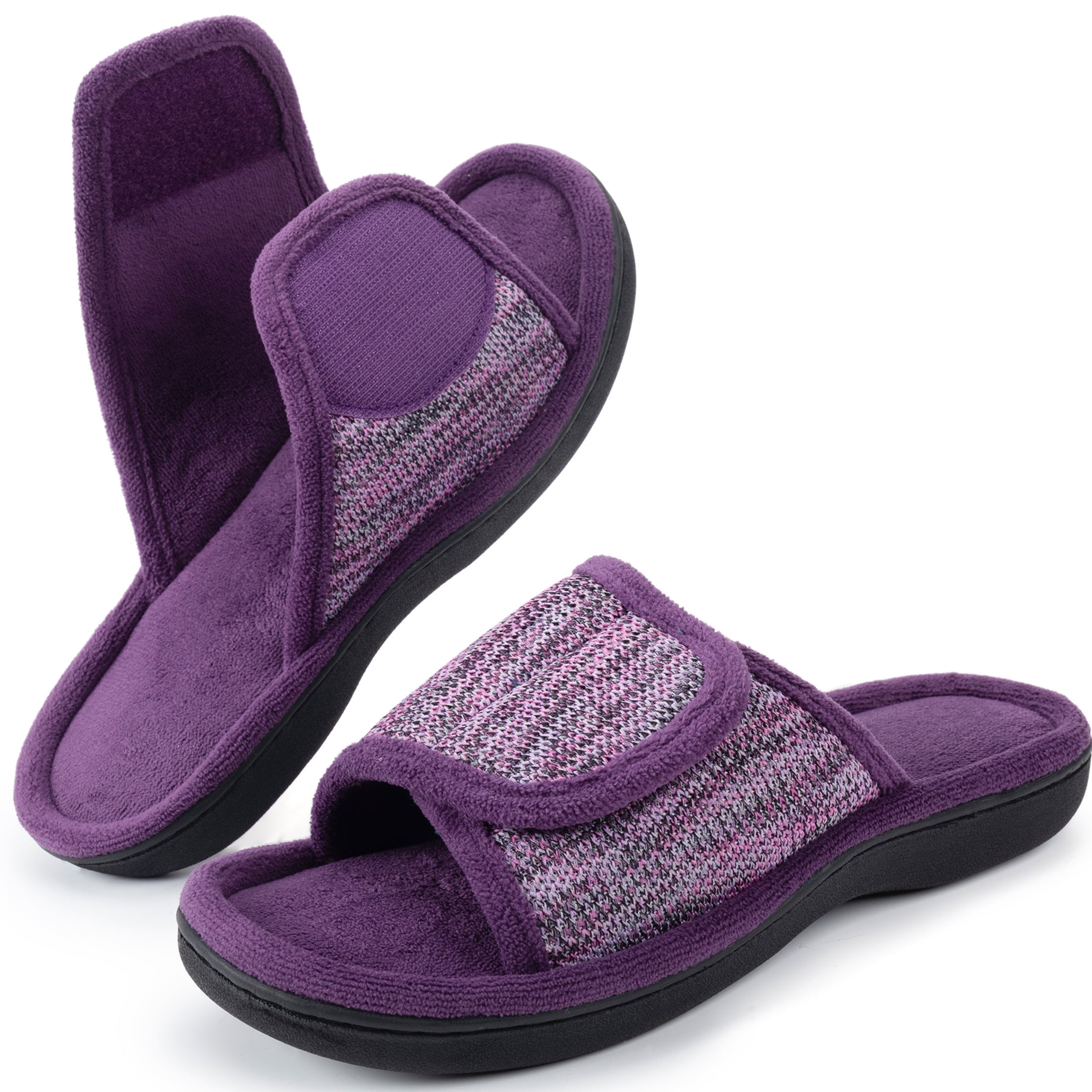 Sofora by RockDoves Women's Adjustable Wrap Memory Foam Slide Slippers ...