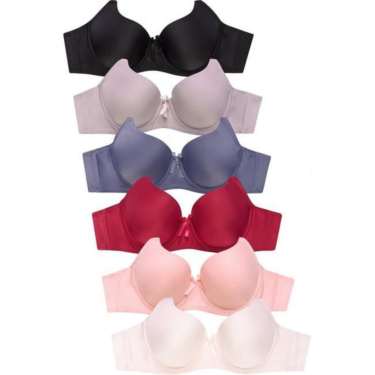 Sofra BR4129P3 - 32B Womens Solid Bra with Triple Hooks - Assorted ...
