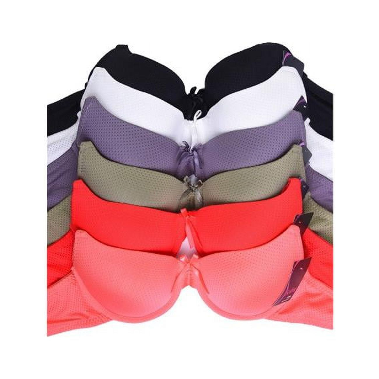 Sofra IN-BR4302P-34C Womens Full Cup Plain Bra, Assorted Color - Size ...