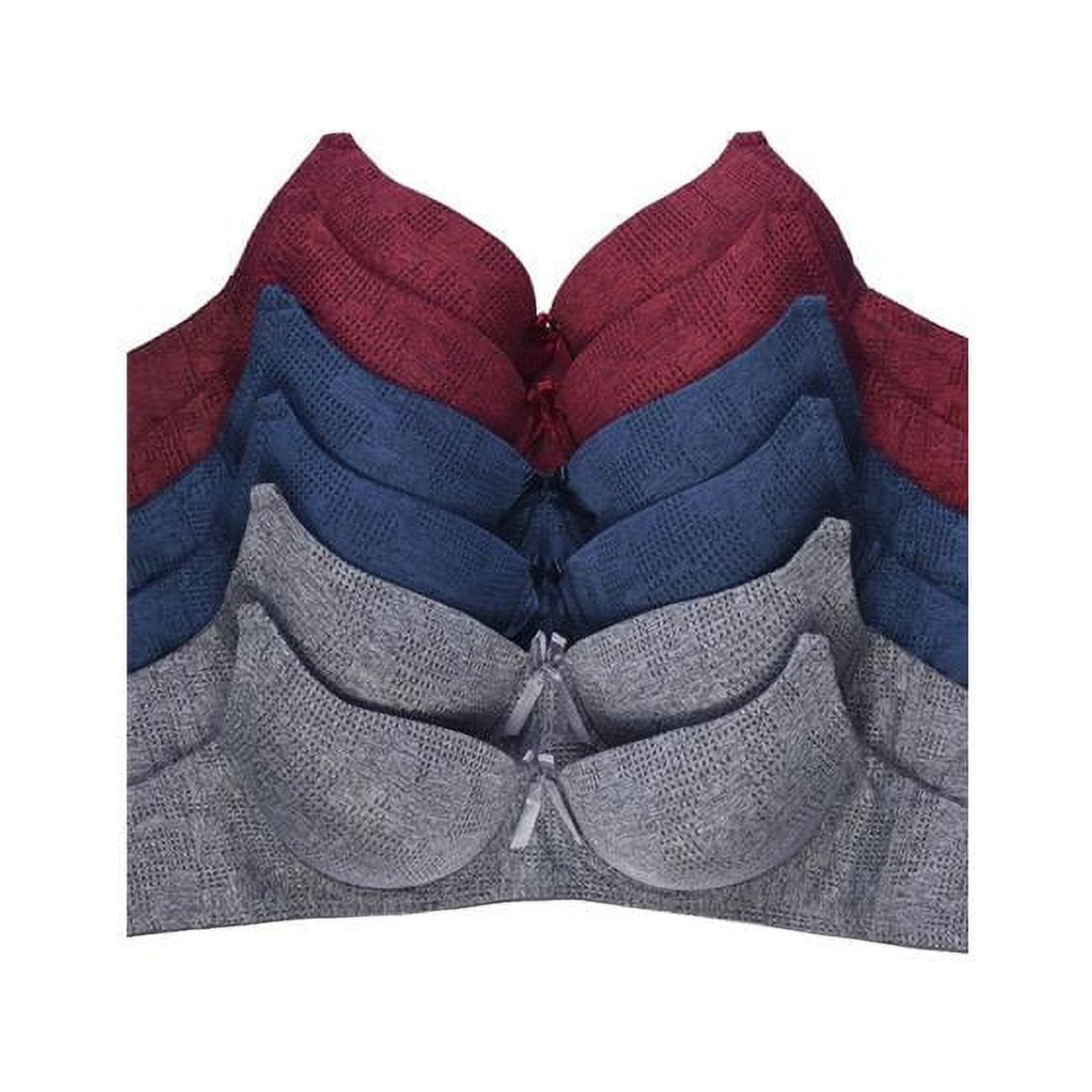 Sofra IN-BR4333J-34C Ladies Full Cup Intimate Sets Jacquard Bra - Multi ...